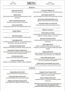 Menu | The White House Pub & Restaurant